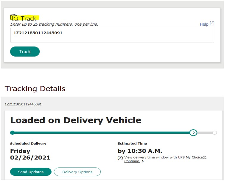 Tracking UPS Shipments - Carolina Help Center