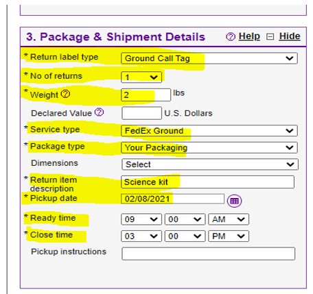 FedEx Ground Call Tag SOP (for Sups, GLs, & QA) - Carolina Help Center